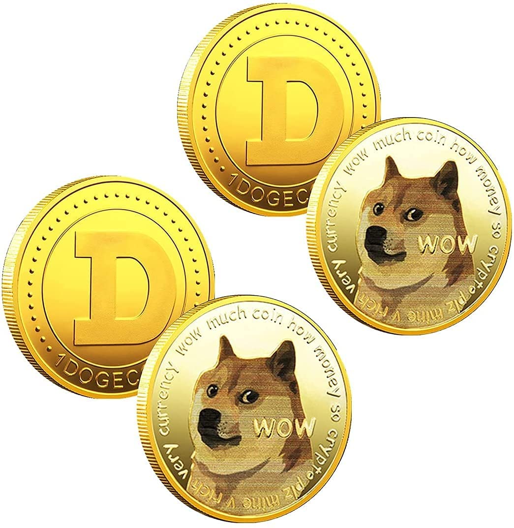 Crypto 2 Pack Gold Dogecoin Commemorative Coin Limited Edition Doge ...